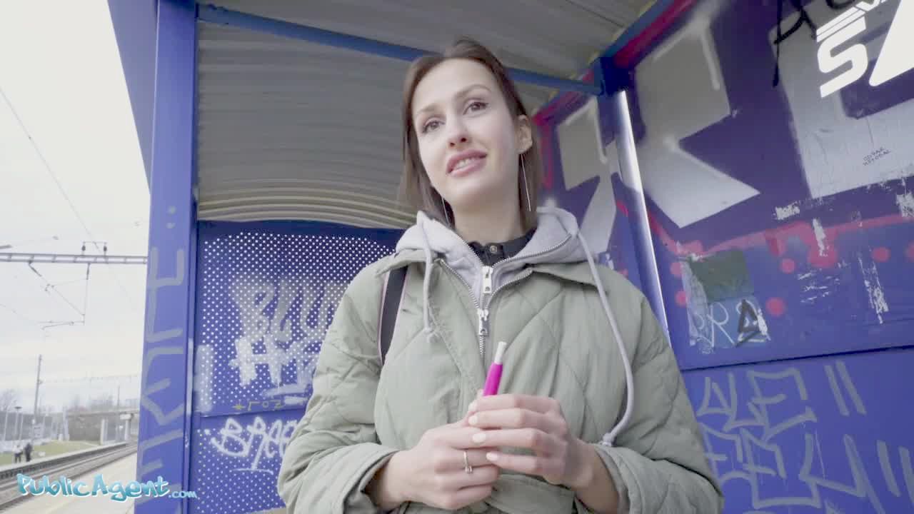 Society Agent Train Station Smoker Gets Her Tits Out To
