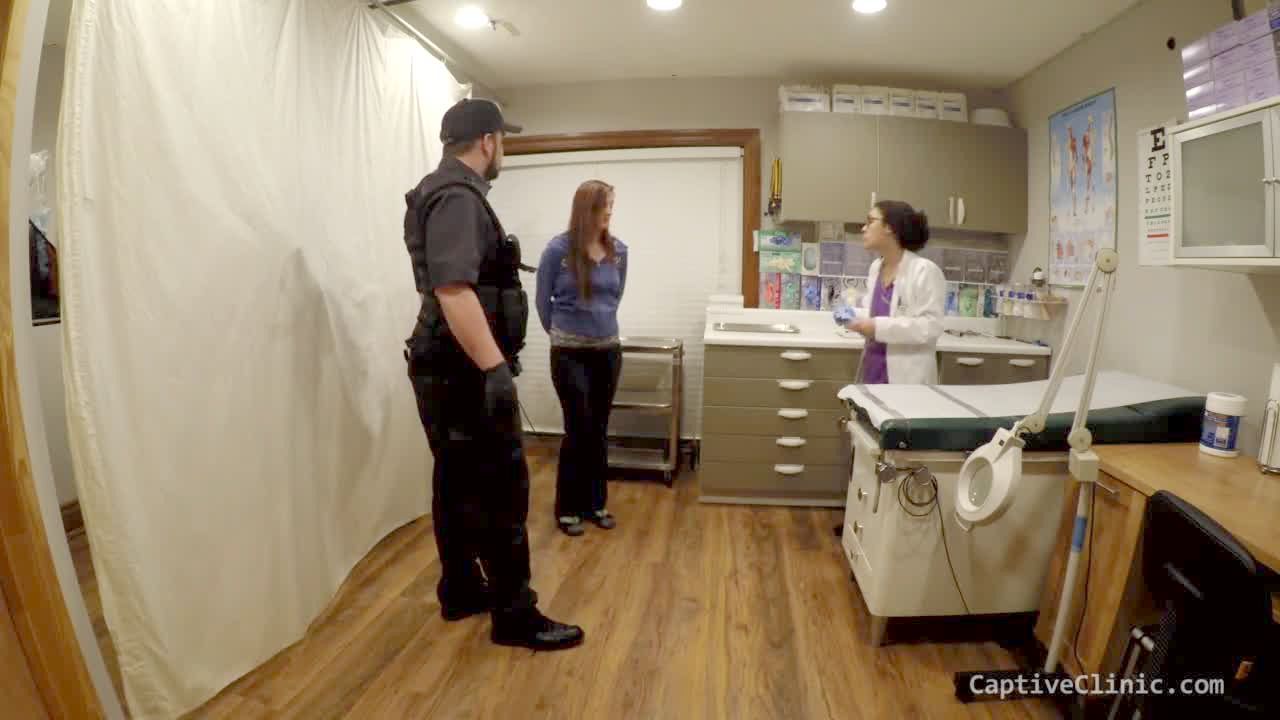 Police And Nurse Cavity Search Fresh Nymph Strip Searched