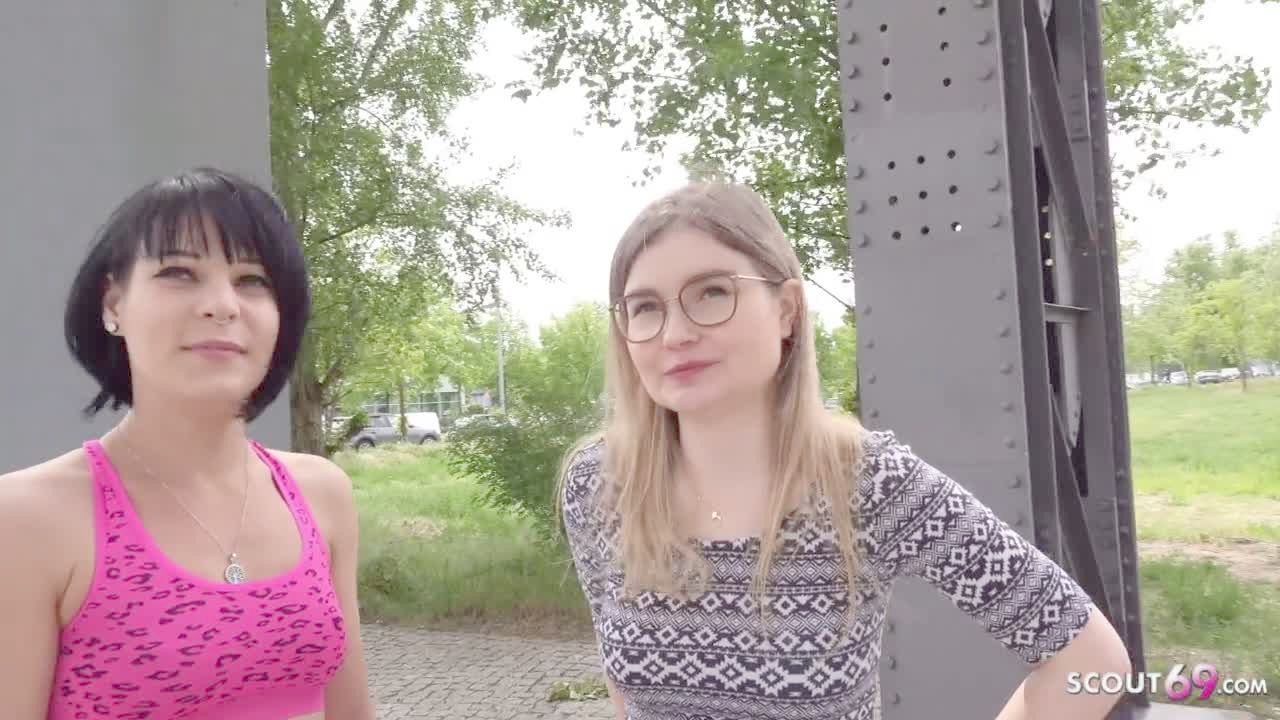 two candid nymphs from berlin i first-ever ffm triple hookup at real pickup hookup - hotntubes.com