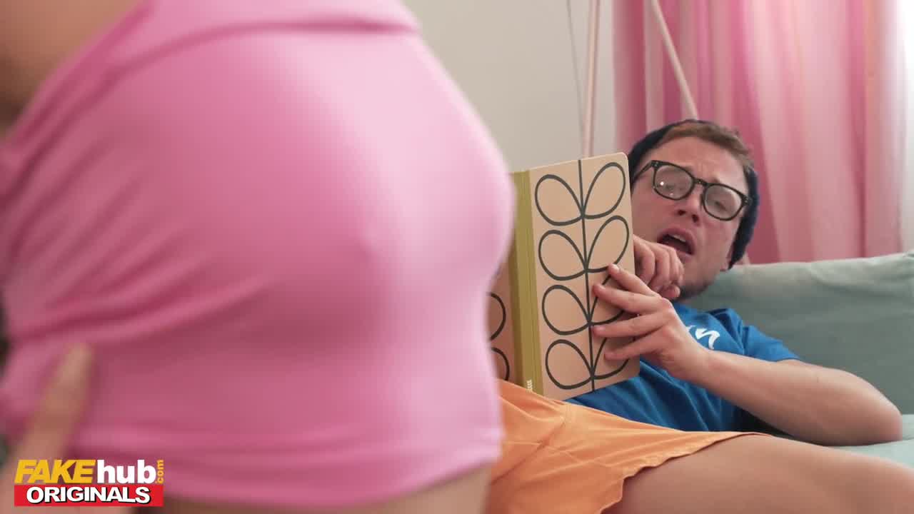 Fakehub Exciting Indian Brit Model Licks The Jizm Of Dorks Glasses After He Cums On His Own