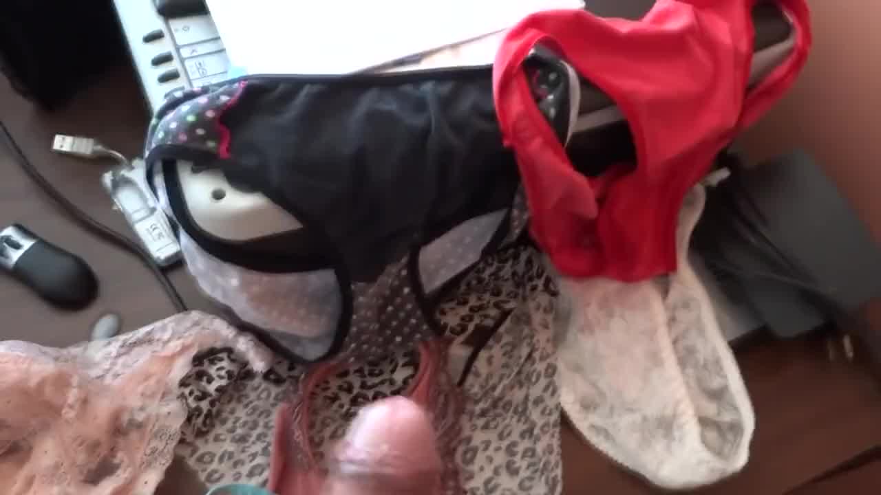 jizz flow compilation on my wife's used panties: free porn d6 - hotntubes.com