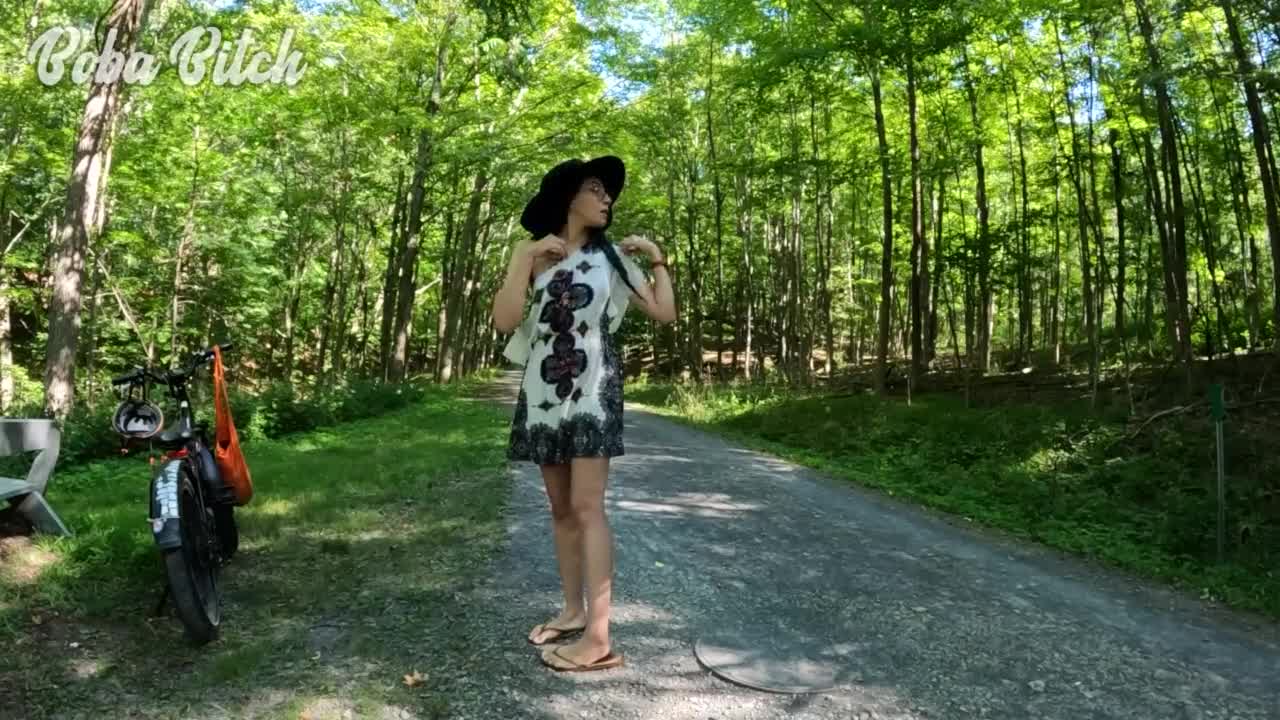 nearly caught wanking on public bike trail: risky solo embarrassed bare nymph (enf) - hotntubes.com