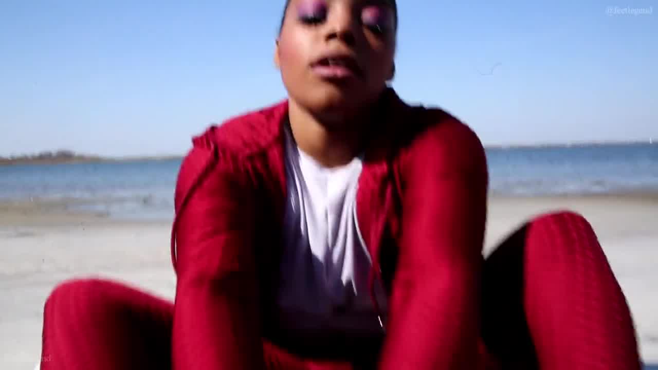 Lengthy Toes Footjob By Cool Ebony Feet Honeydippedcream On Beach In
