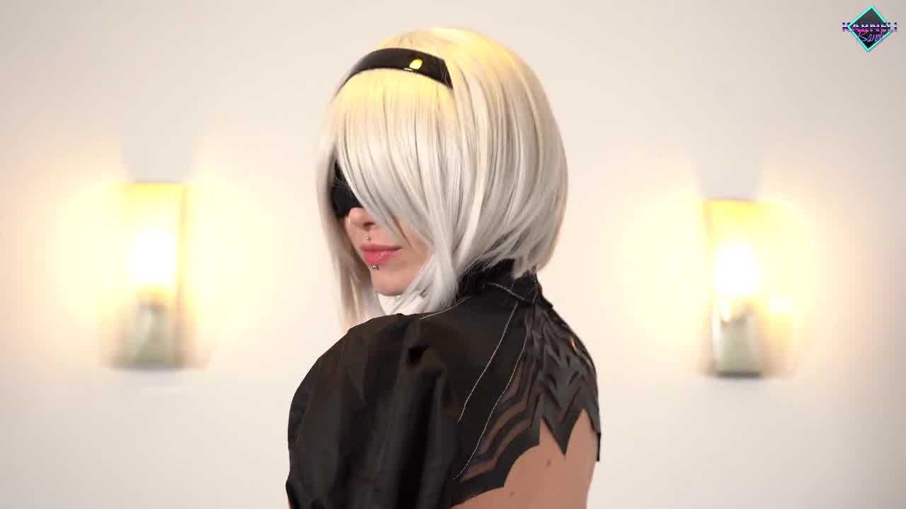 Nier Automata 2b Plays With Her Backside And Gets A Creampie