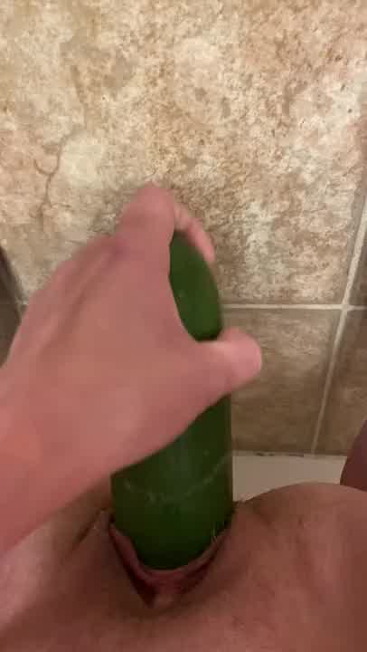 Cucumber Deep In My Twat