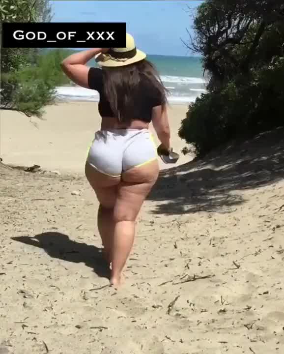 Pawg Walking On The Beach
