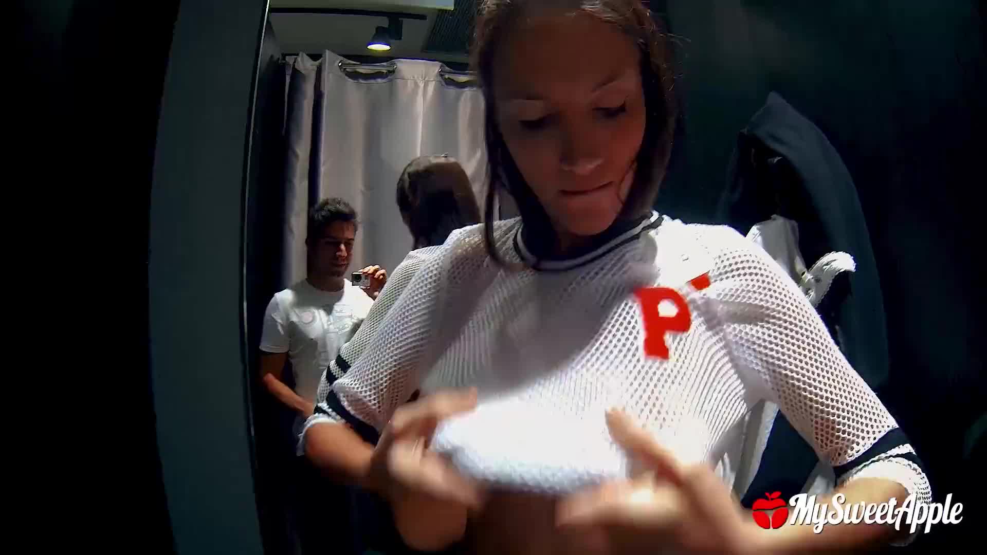 risky quickie in the fitting apartment with a yam-sized facial - hotntubes.com