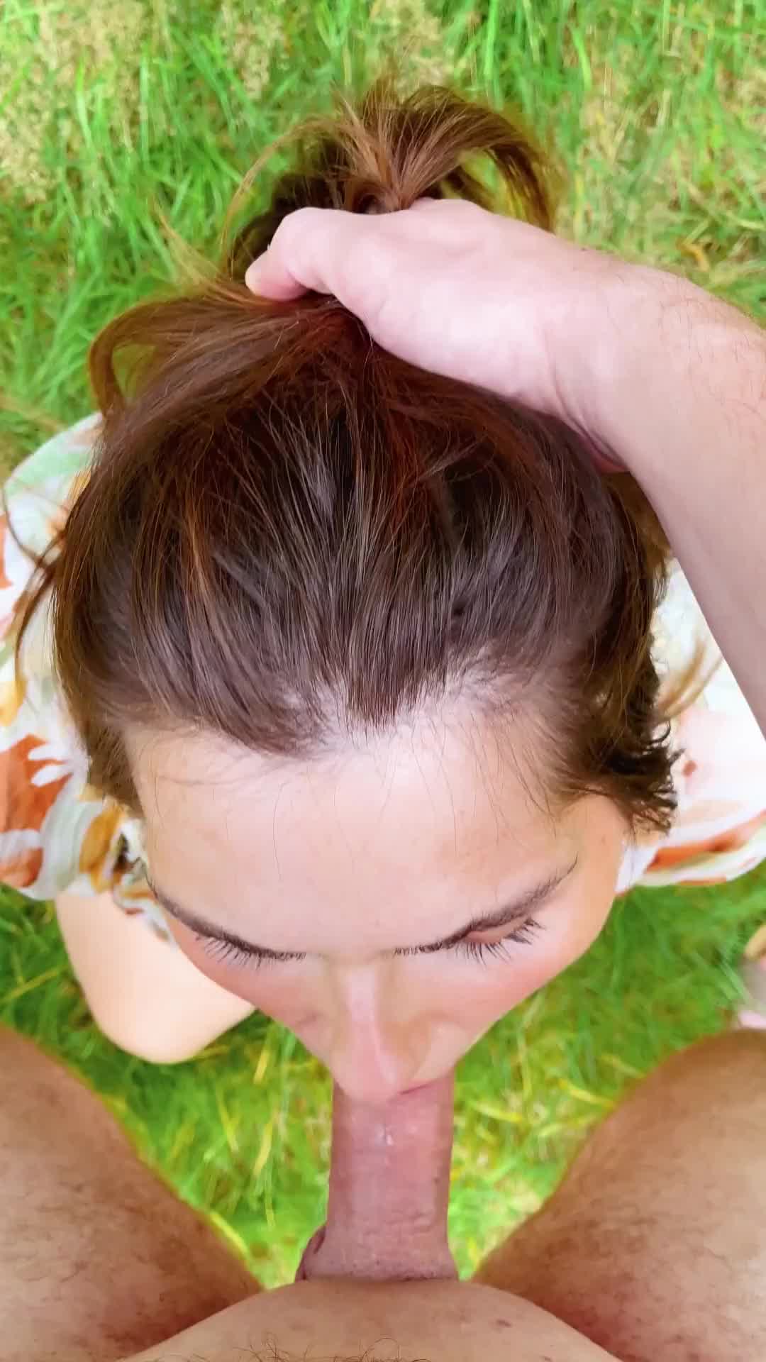 Outdoor Suck Off With Fat Facial Cumshot Cum On Her Face And In Her Gullet